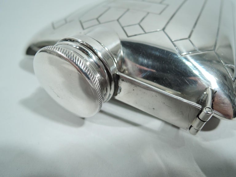 Antique American Art Deco Sterling Silver Flask by Meriden Britannia ...