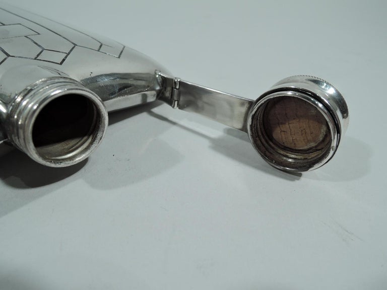 Antique American Art Deco Sterling Silver Flask by Meriden Britannia ...