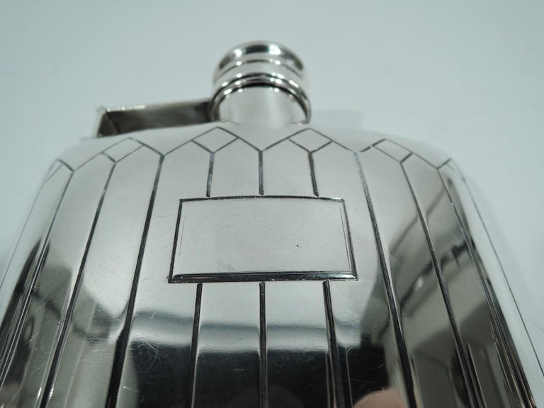 Antique American Art Deco Sterling Silver Flask by Meriden Britannia ...