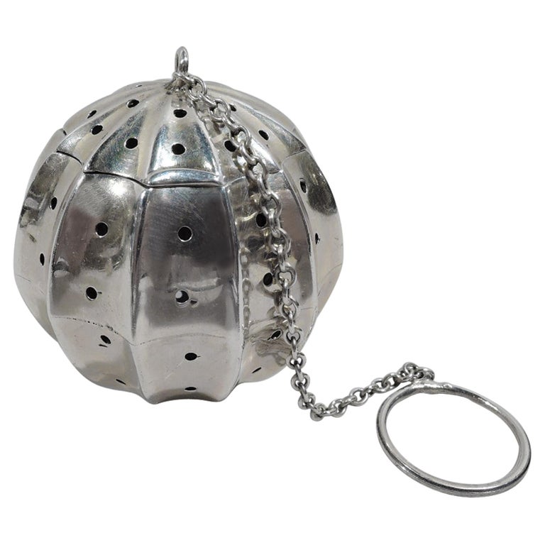 Antique American Art Deco Sterling Silver Tea Ball For Sale at 1stDibs