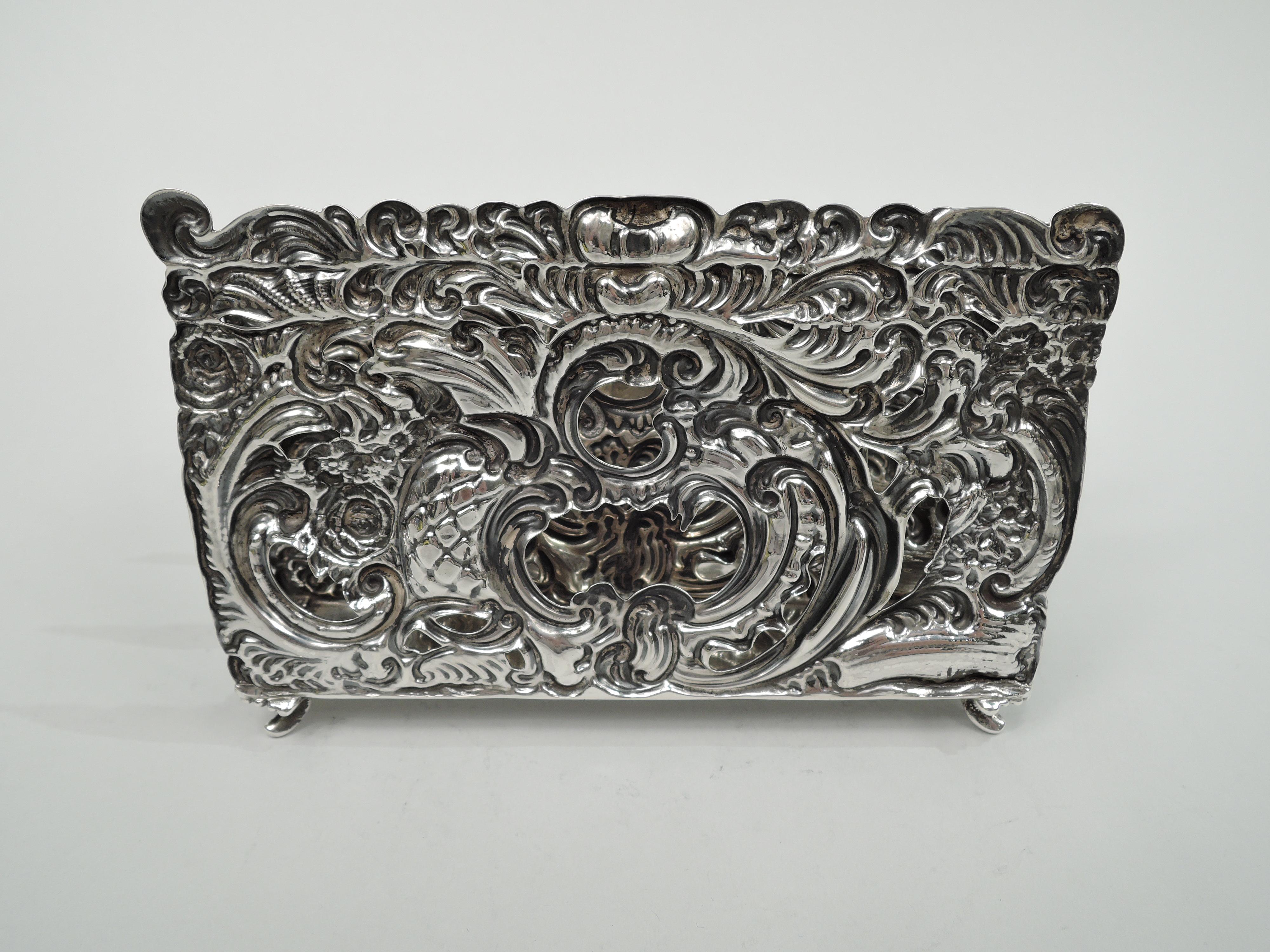 Antique American Art Nouveau Rococo Sterling Silver Letter Rack For ...