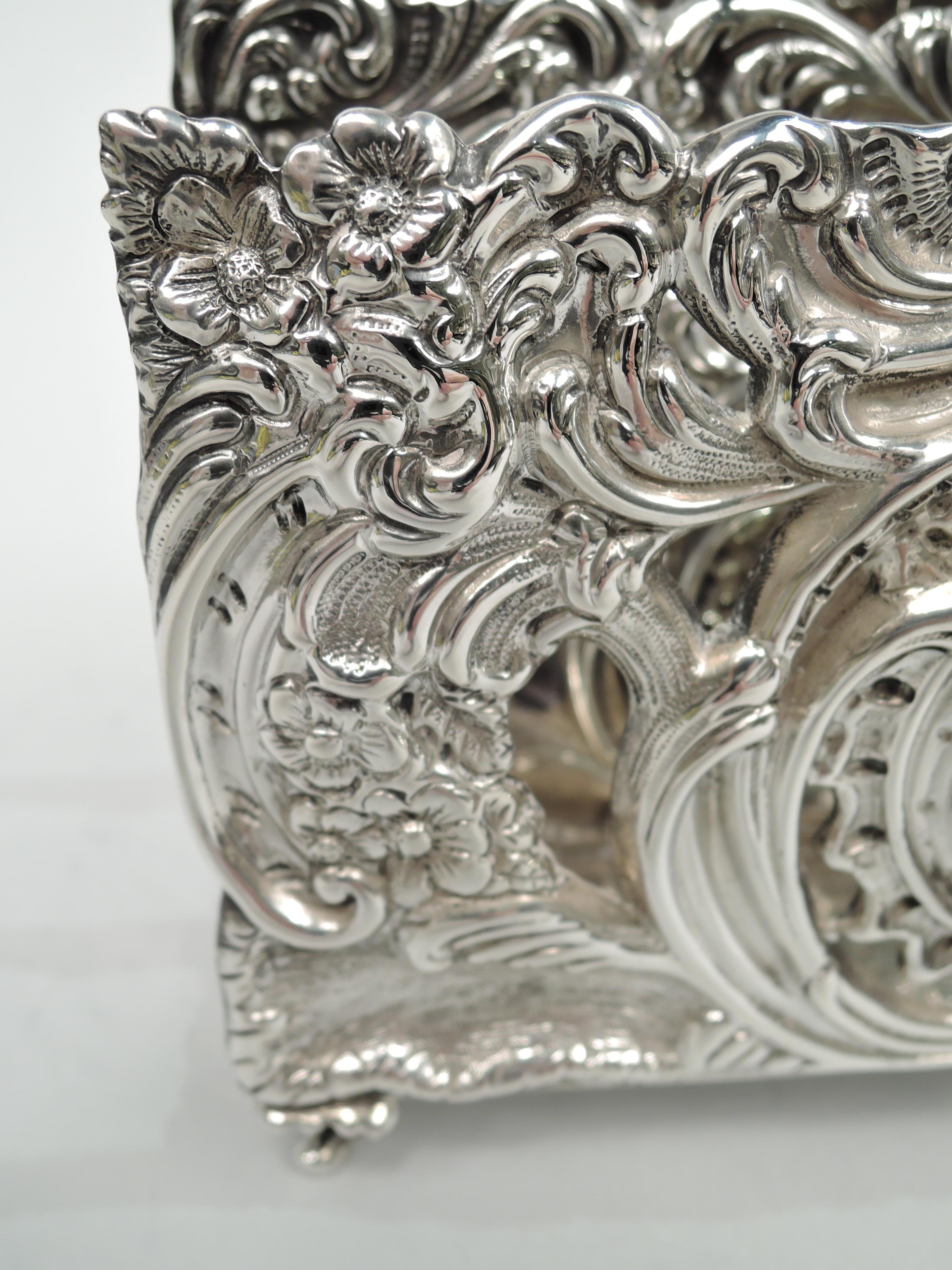 Antique American Art Nouveau Rococo Sterling Silver Letter Rack For ...