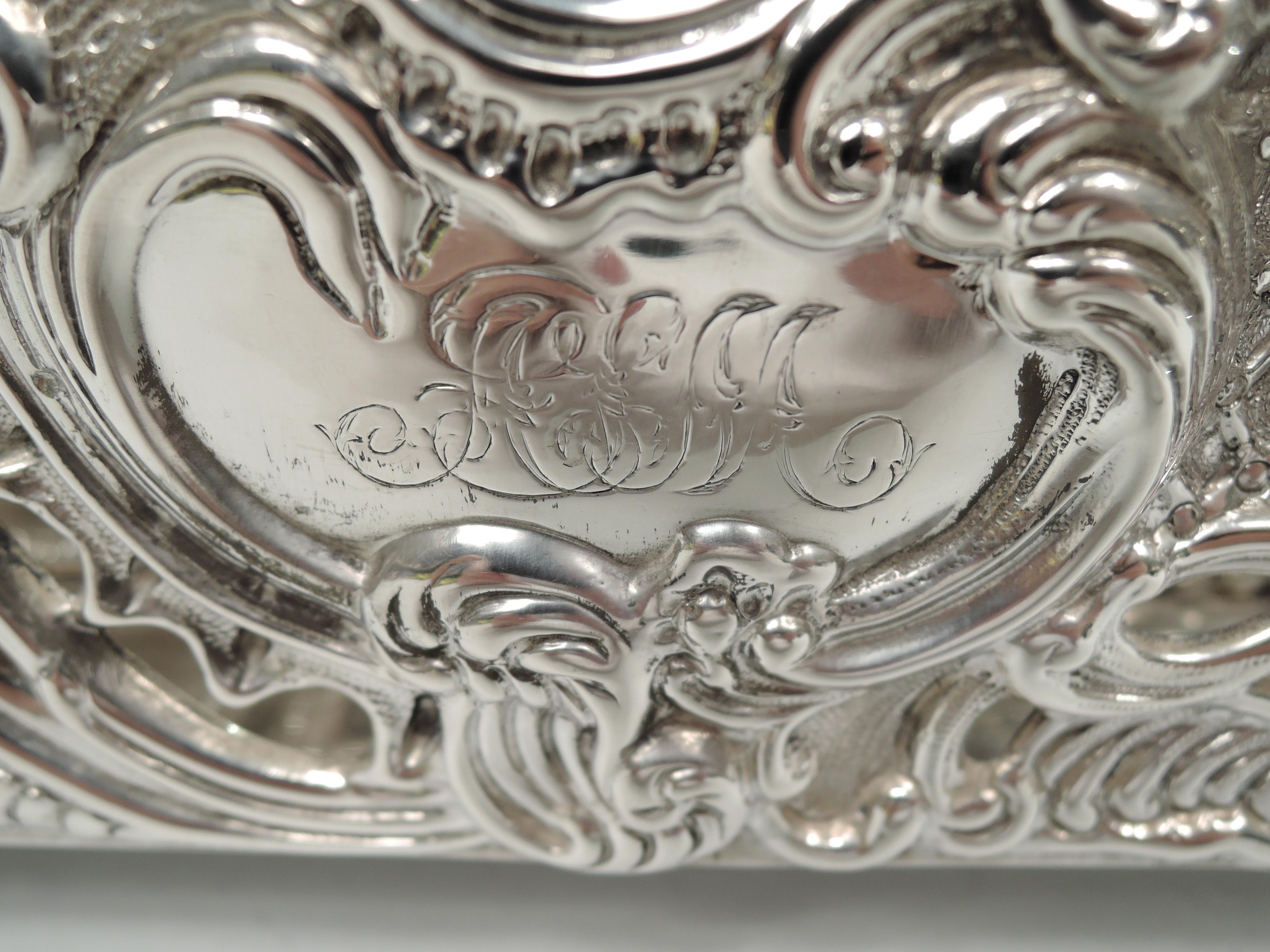 Antique American Art Nouveau Rococo Sterling Silver Letter Rack For ...