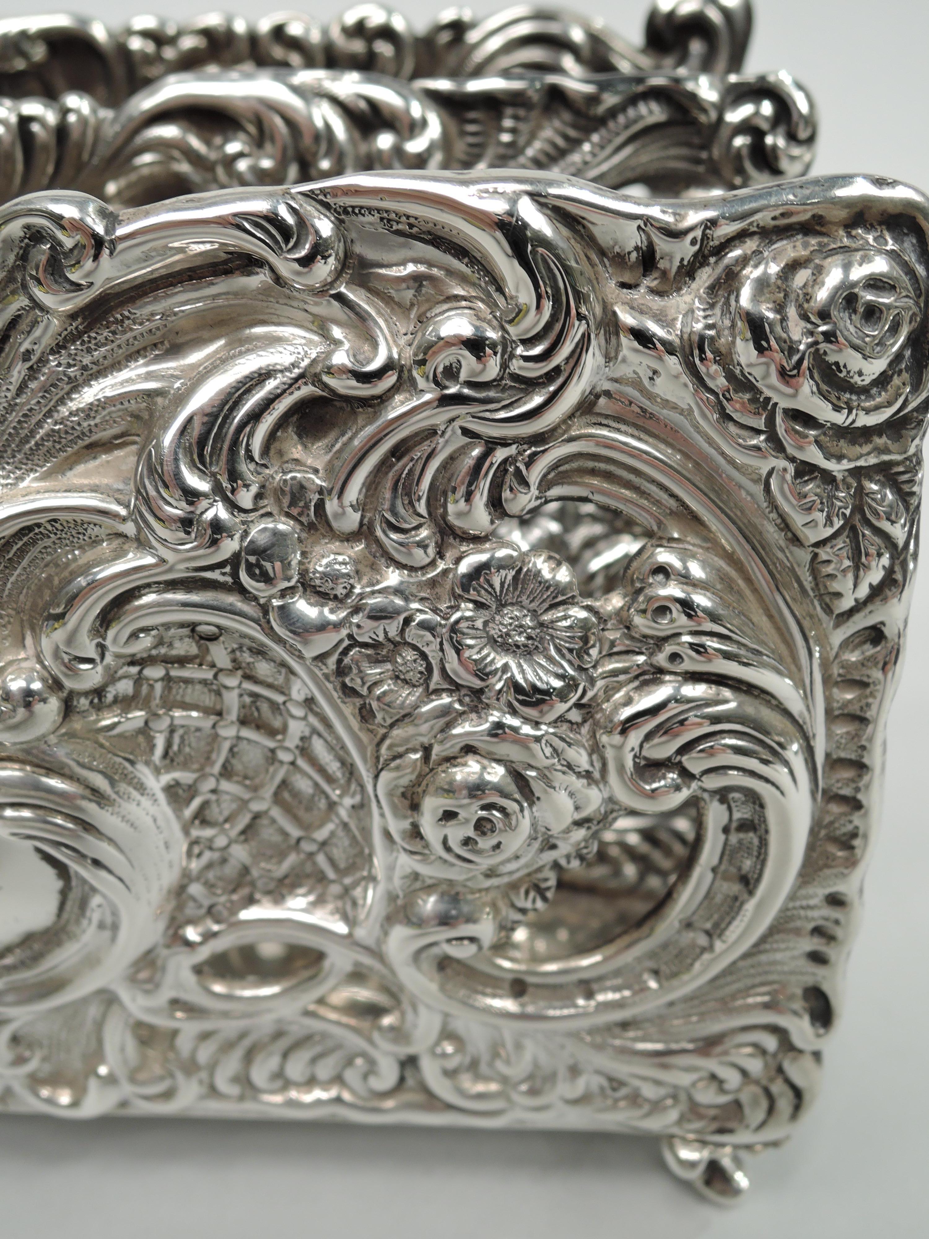 Antique American Art Nouveau Rococo Sterling Silver Letter Rack For ...