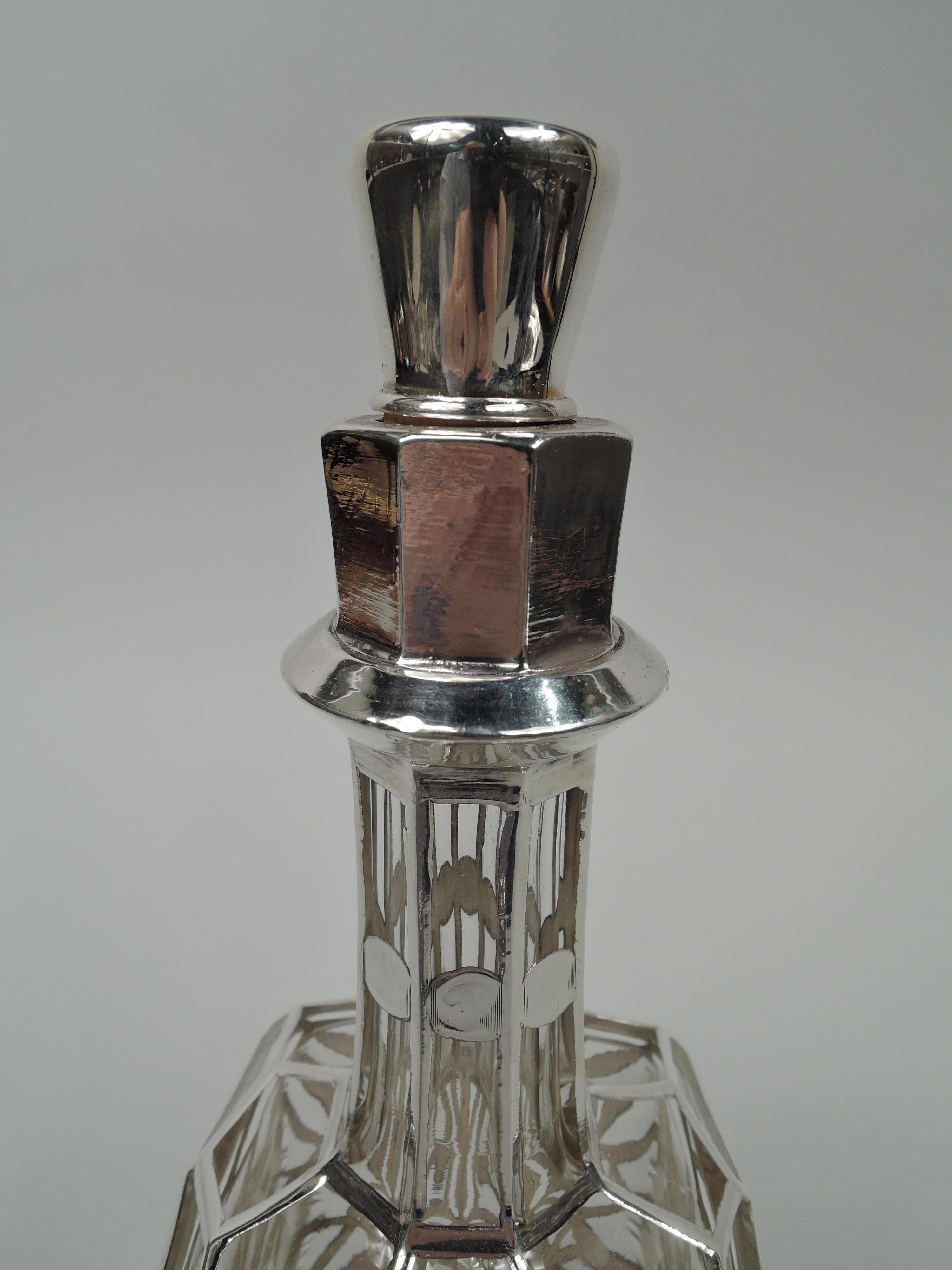 Antique American Art Nouveau Silver Overlay Rye Whiskey Decanter For ...