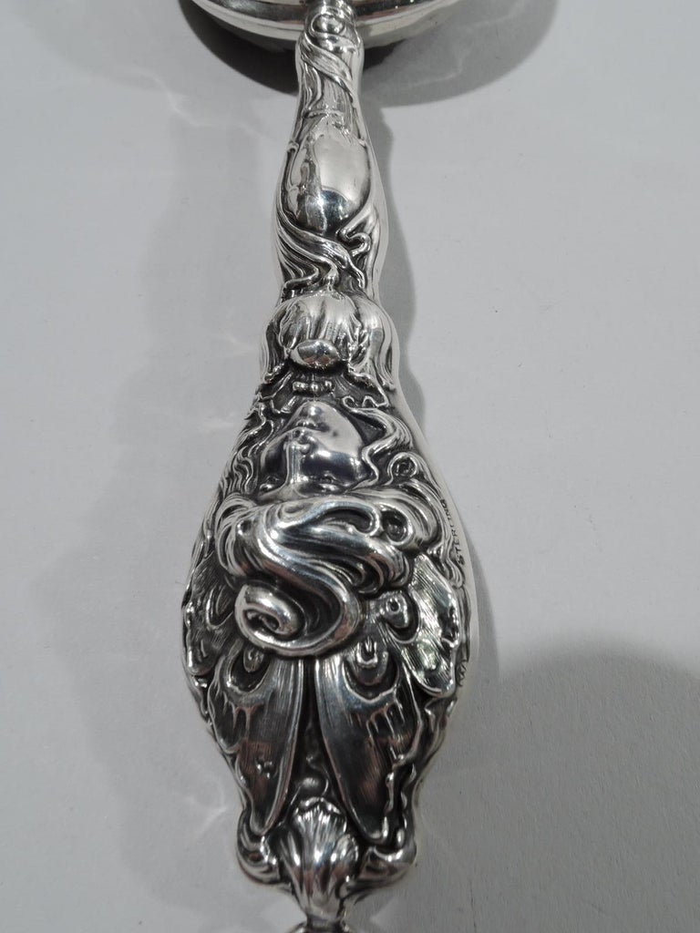 Antique American Art Nouveau Sterling Silver Baby Rattle For Sale at ...