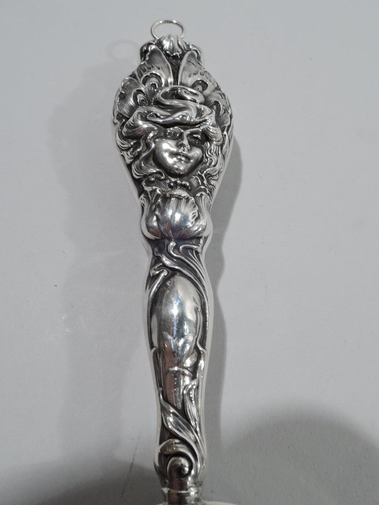 Antique American Art Nouveau Sterling Silver Baby Rattle For Sale at ...