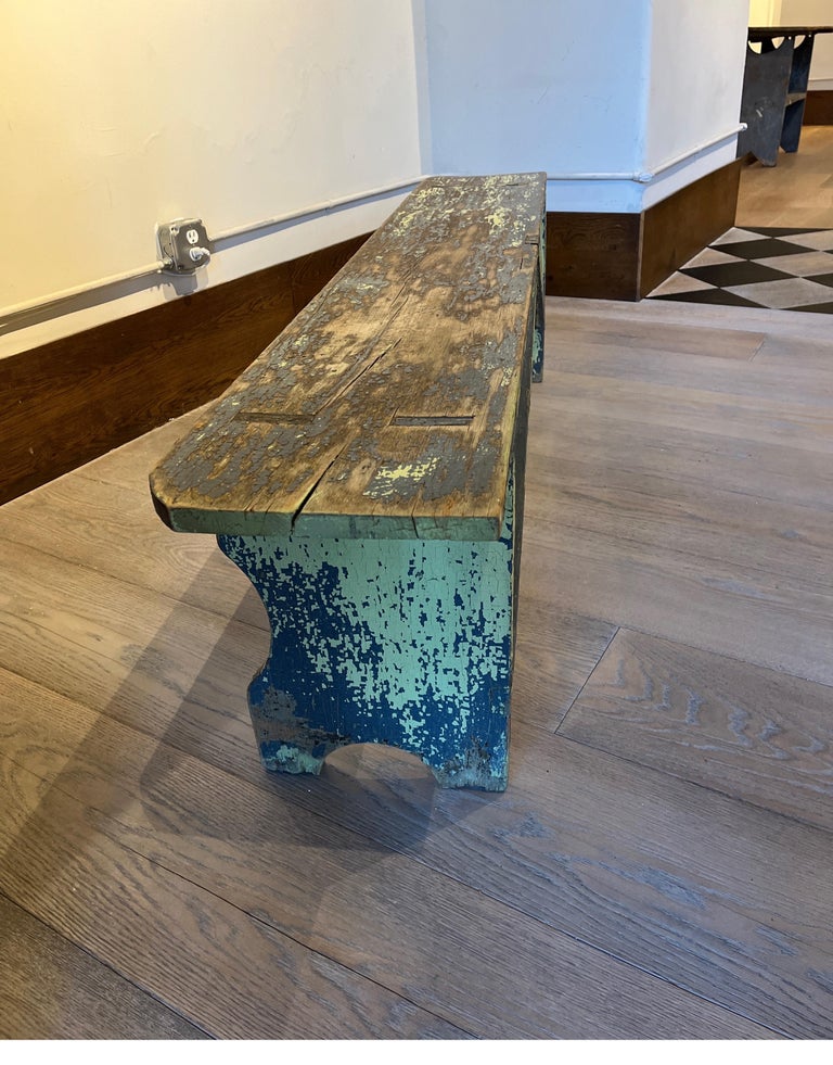 Antique American Bench with Old Paint For Sale at 1stDibs