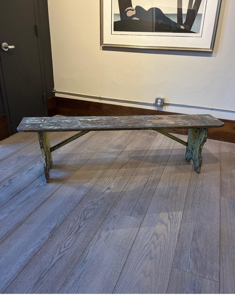 Antique American Bench with Old Paint For Sale at 1stDibs