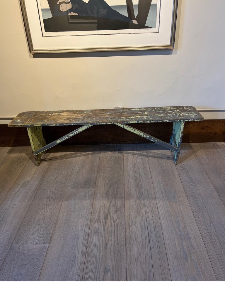 Antique American Bench with Old Paint For Sale at 1stDibs