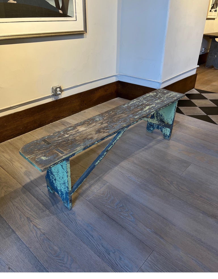 Antique American Bench with Old Paint For Sale at 1stDibs