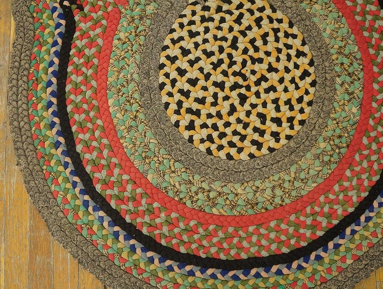 Antique American Braided Rug at 1stDibs