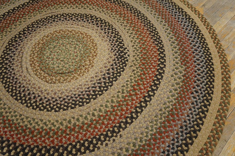 Early 20th Century American Braided Rug ( 6'6" R - 200 cm R ) For Sale ...