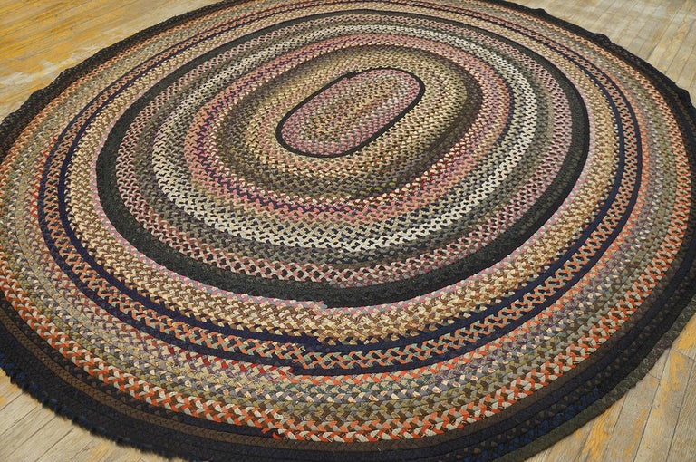 1930s American Braided Rug ( 8'10 x 9'9" - 270 x 297 cm ) For Sale at ...