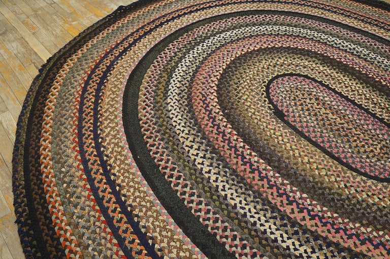 1930s American Braided Rug ( 8'10 x 9'9" - 270 x 297 cm ) For Sale at ...