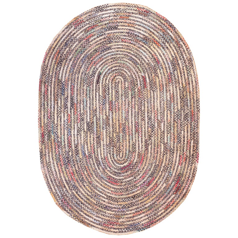 Vintage American Braided Rug For Sale at 1stDibs