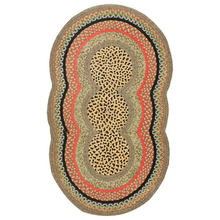Antique American Braided Rug at 1stDibs