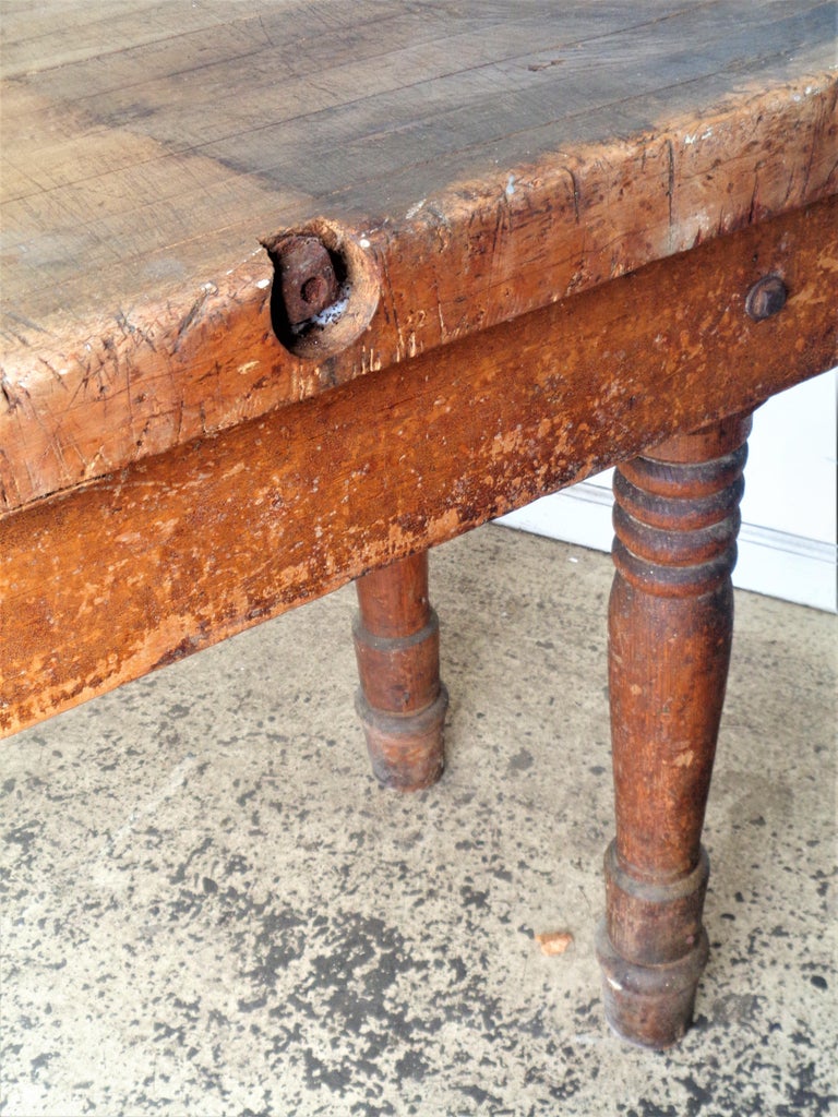 Antique American Butcher Block Work Table, circa 1930 at 1stDibs | old ...