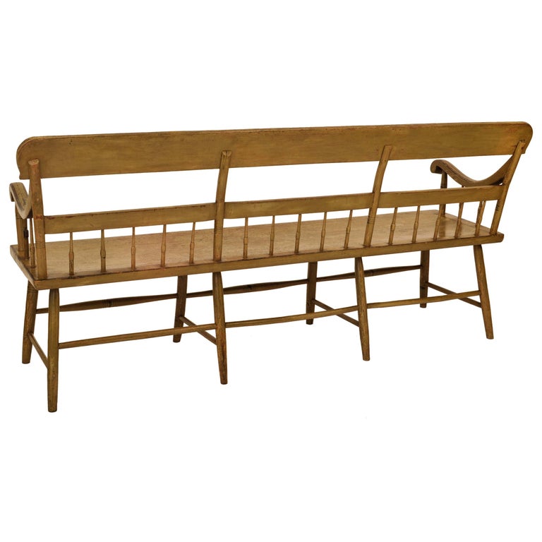 Antique American Federal Baltimore Painted Spindled Windsor Bench ...