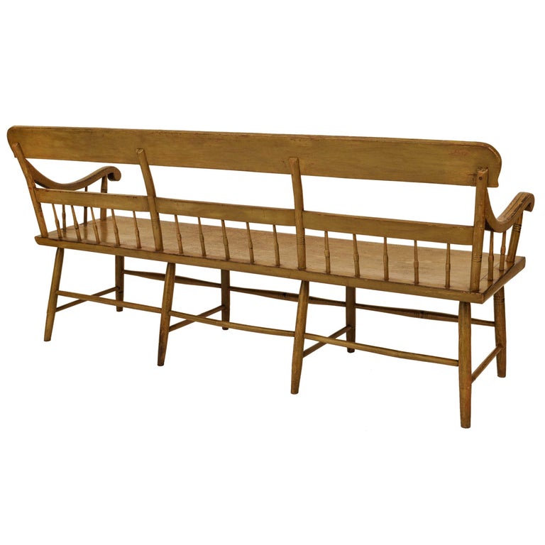Antique American Federal Baltimore Painted Spindled Windsor Bench ...
