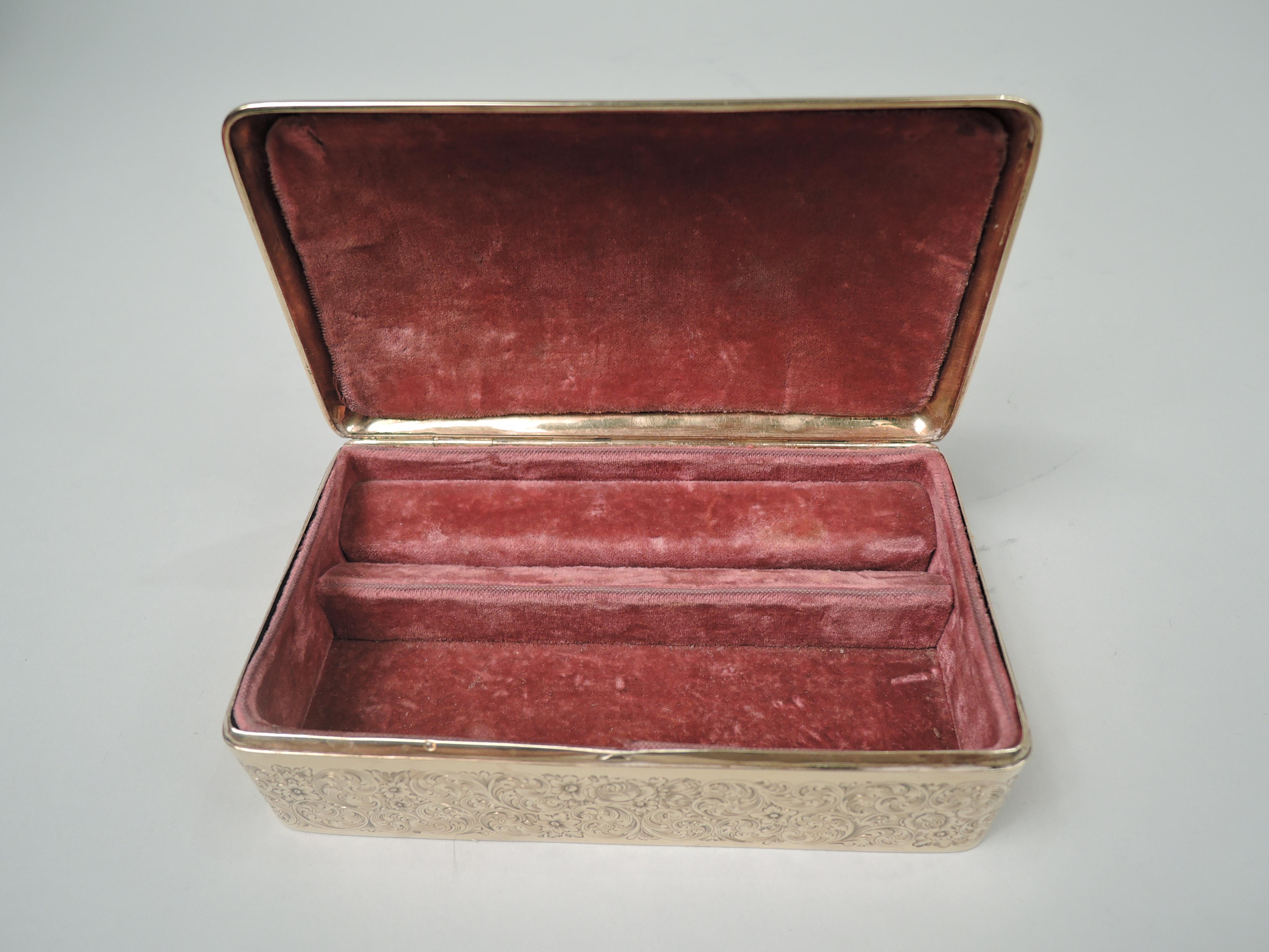 Antique American Edwardian Classical 14k Gold Jewelry Box For Sale at ...