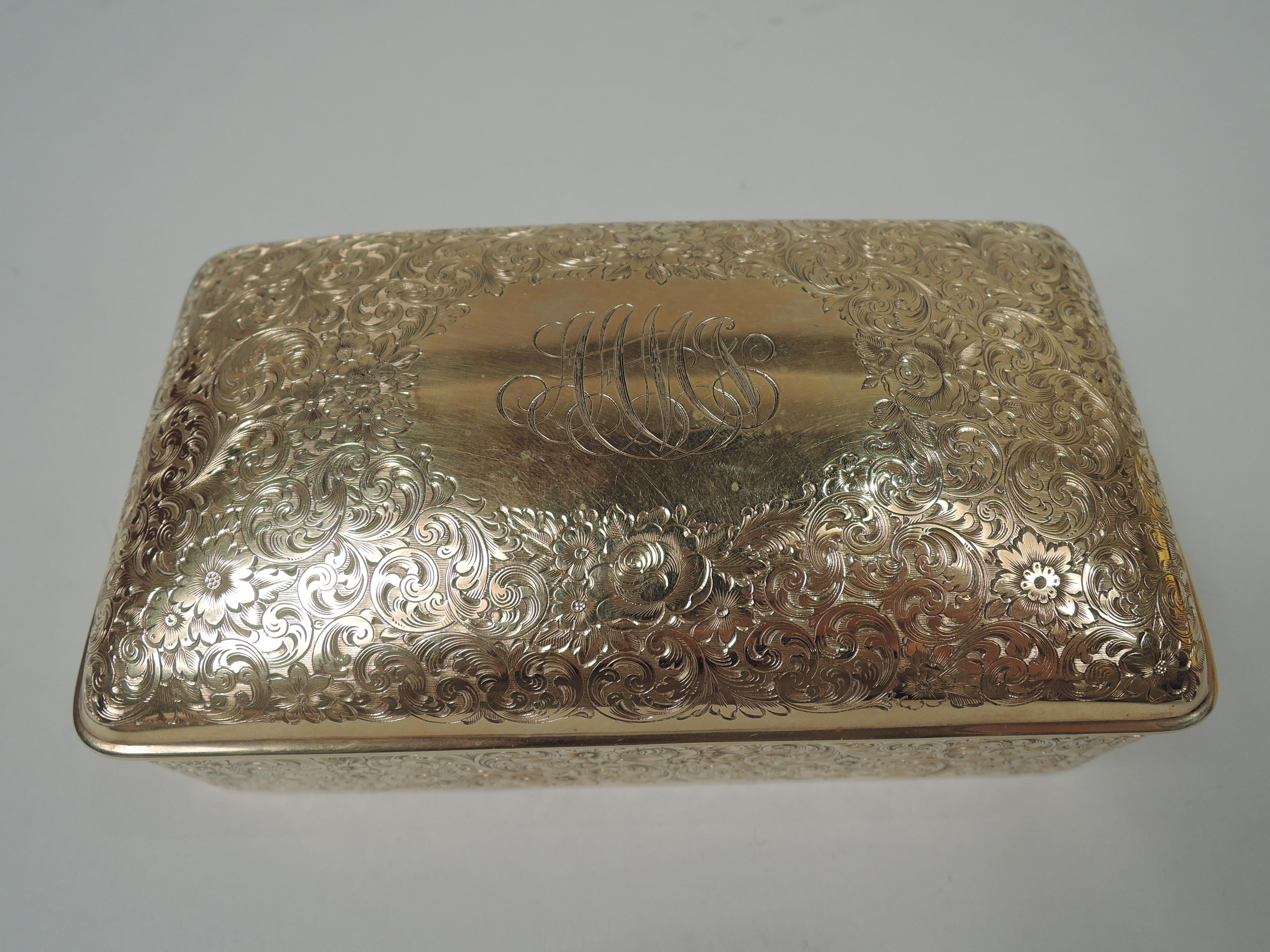 Antique American Edwardian Classical 14k Gold Jewelry Box For Sale at ...