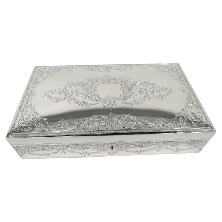 Antique American Edwardian Classical Sterling Silver Jewellery Box For ...