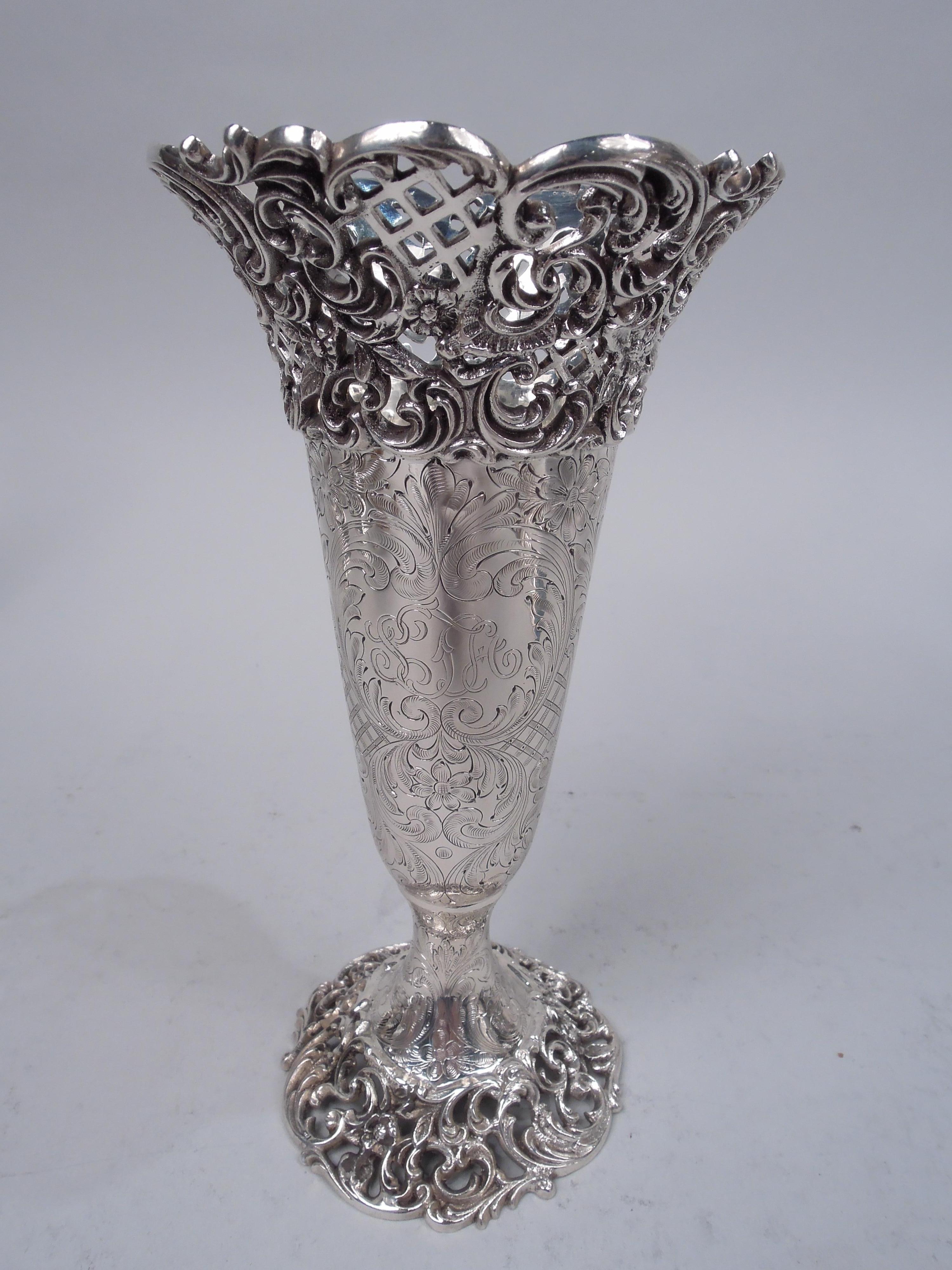 Antique American Edwardian Classical Sterling Silver Vase For Sale at ...