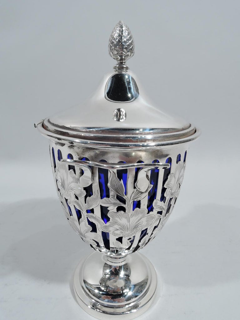 Antique American Edwardian Georgian Sterling Silver Jam Jar For Sale at ...