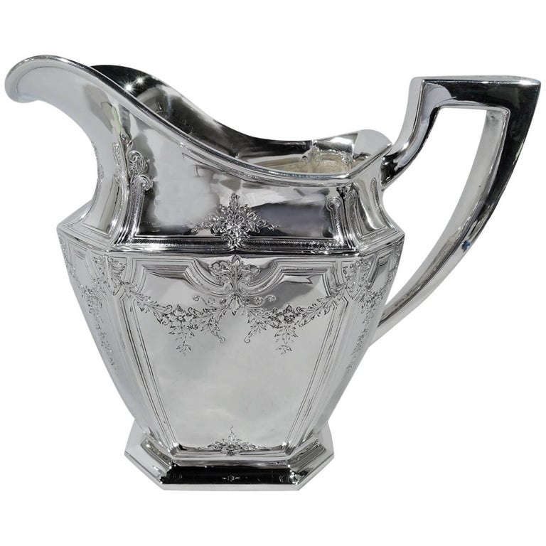 Antique American Edwardian Sterling Silver Water Pitcher For Sale at ...