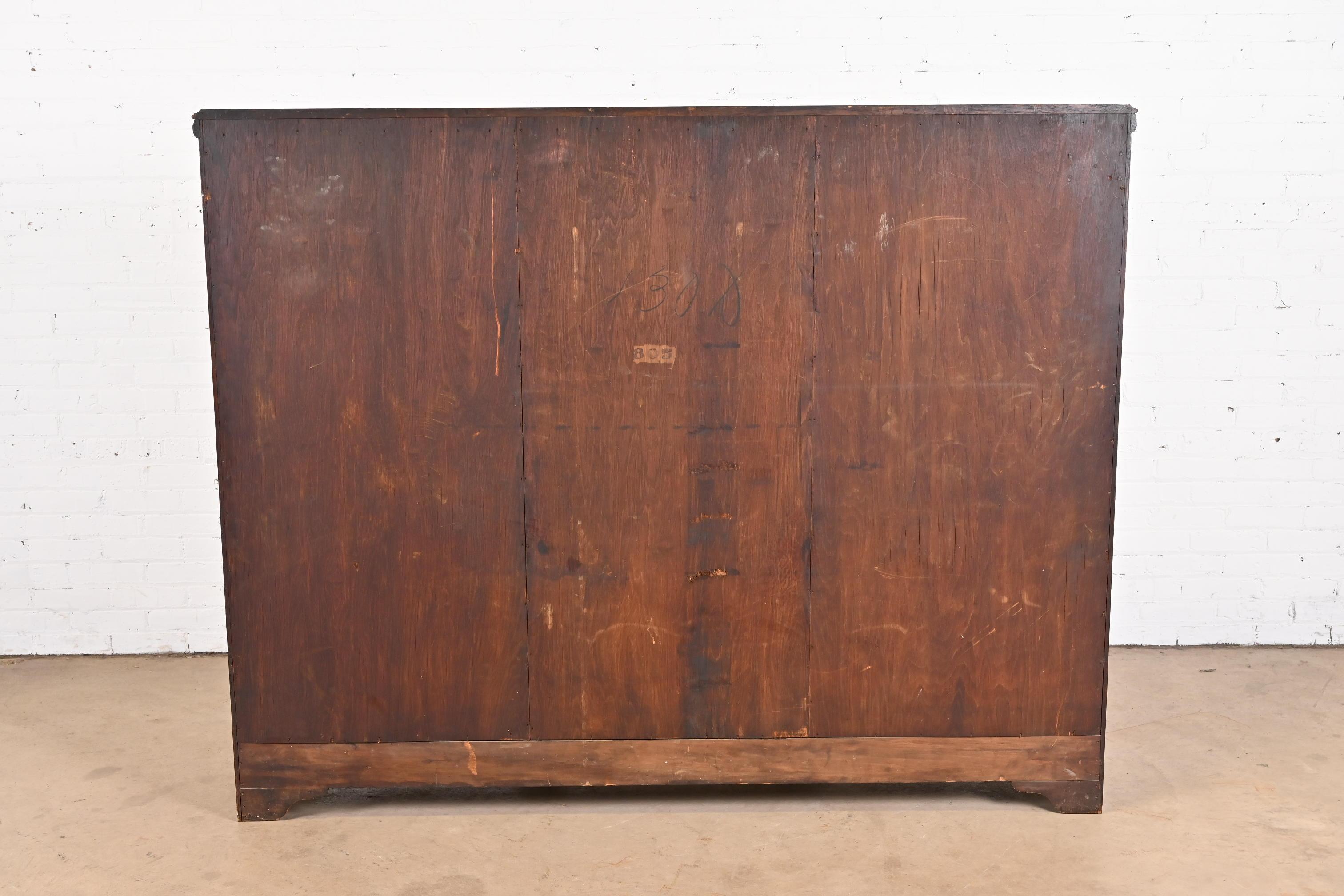Antique American Empire Carved Oak Triple Bookcase, circa 1890s For ...
