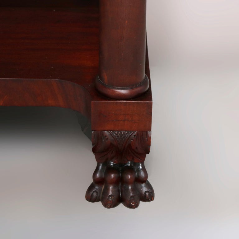 Antique American Empire Classical Carved Flame Mahogany Server, circa ...