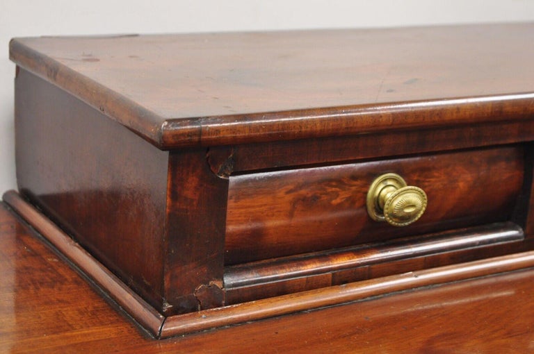 Antique American Empire Crotch Mahogany Chest Drawers Step Back Dresser ...