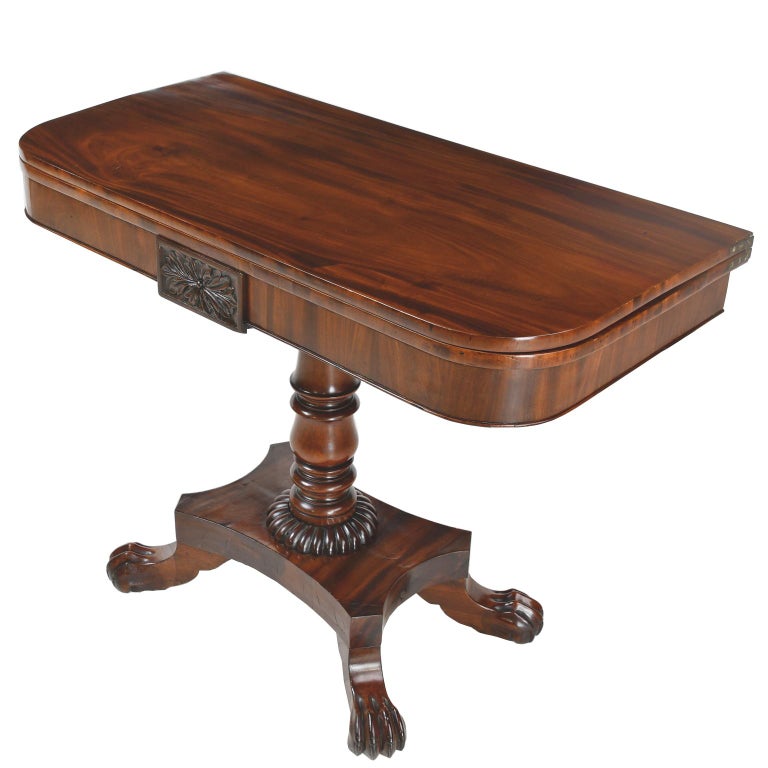 Antique American Empire Game/Card Table in West Indies Mahogany, circa ...