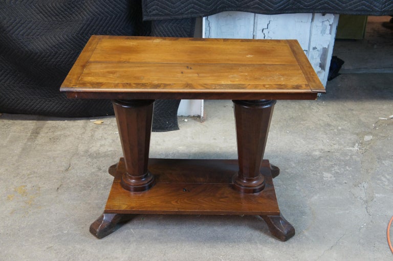 Antique American Empire Mahogany Double Pedestal Pillar and Scroll ...