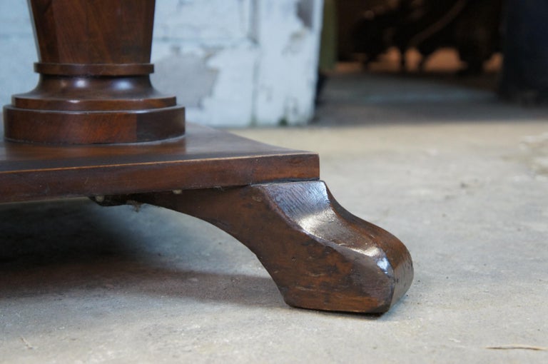 Antique American Empire Mahogany Double Pedestal Pillar and Scroll ...