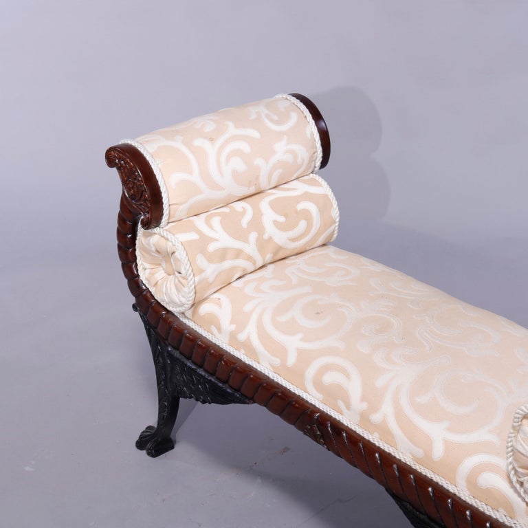 Antique American Empire Neoclassical Style Claw Foot Window Bench, 20th ...