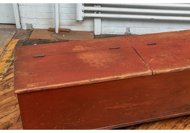 Antique American Farm Chest in Original Oxblood Paint at 1stDibs