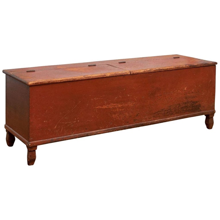 Antique American Farm Chest in Original Oxblood Paint at 1stDibs