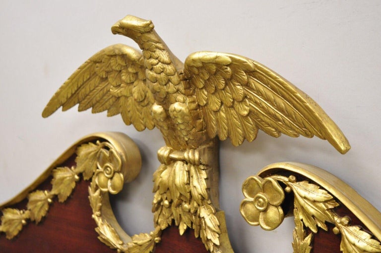 Antique American Federal Gilt Carved Overmantle Triple Mirror with Gold ...