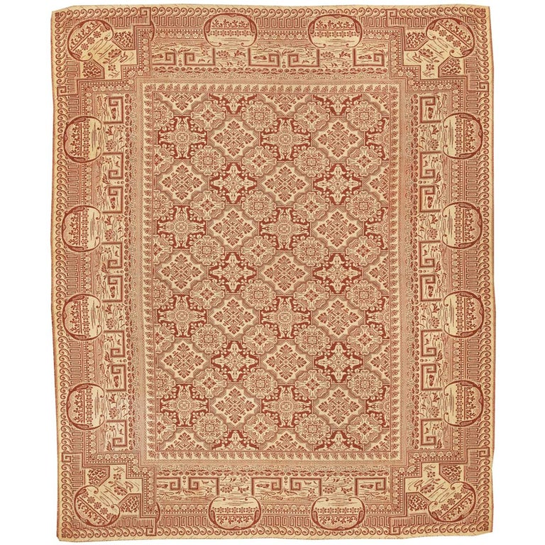 Antique American Flat-Woven Ingrain Rug For Sale at 1stDibs