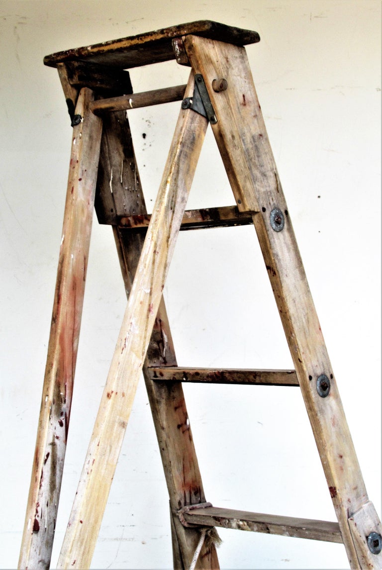 Antique American Folding A-Frame Orchard Ladder at 1stDibs