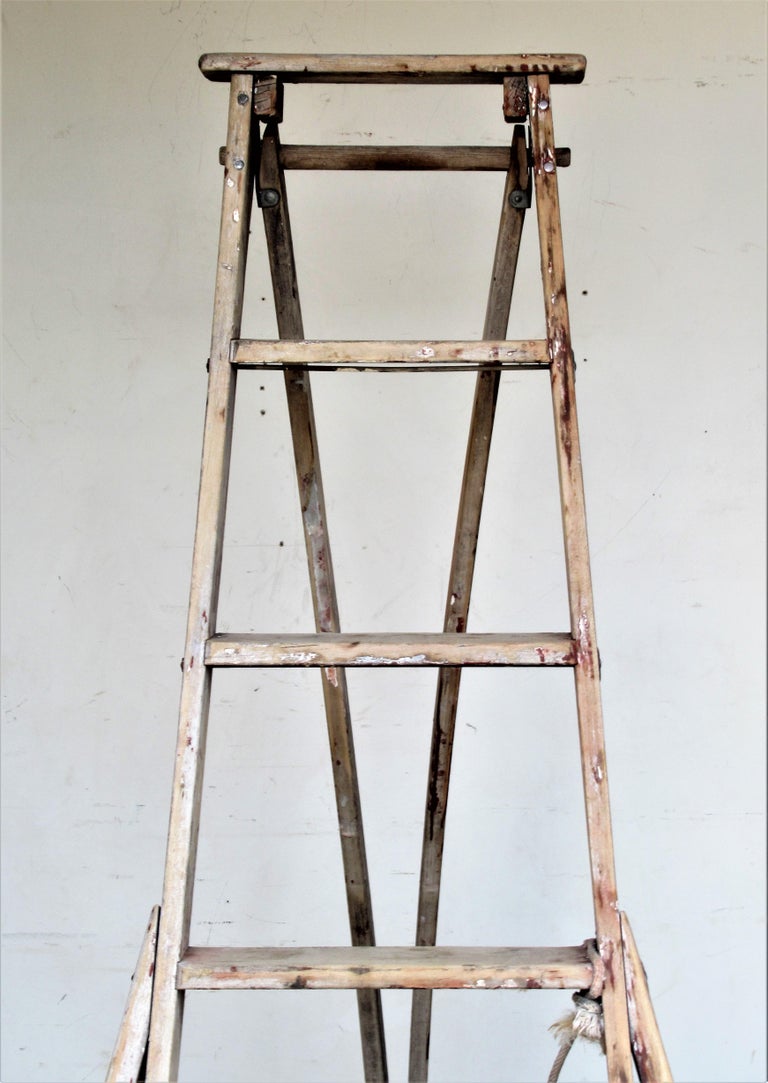 Antique American Folding A-Frame Orchard Ladder at 1stDibs