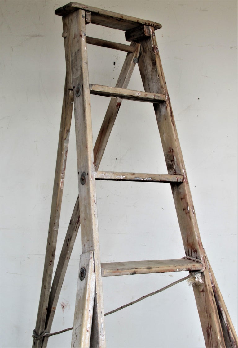 Antique American Folding A-Frame Orchard Ladder at 1stDibs