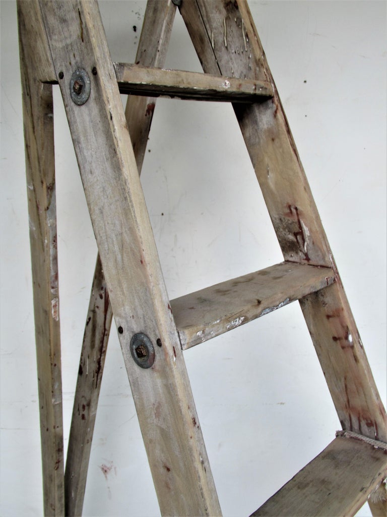 Antique American Folding A-Frame Orchard Ladder at 1stDibs