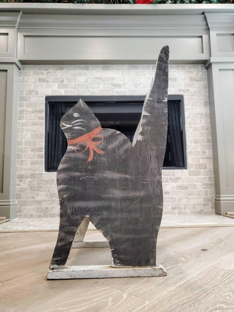 Antique American Folk Art Painted Cat Chair For Sale at 1stDibs ...