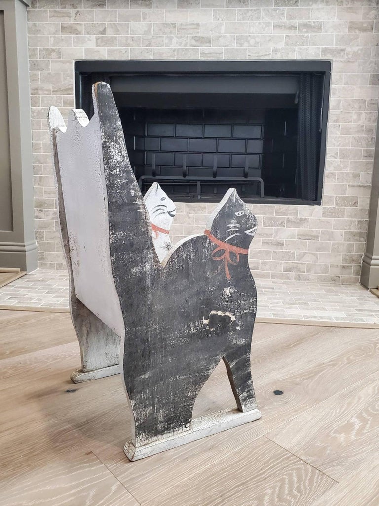 Antique American Folk Art Painted Cat Chair For Sale at 1stDibs ...