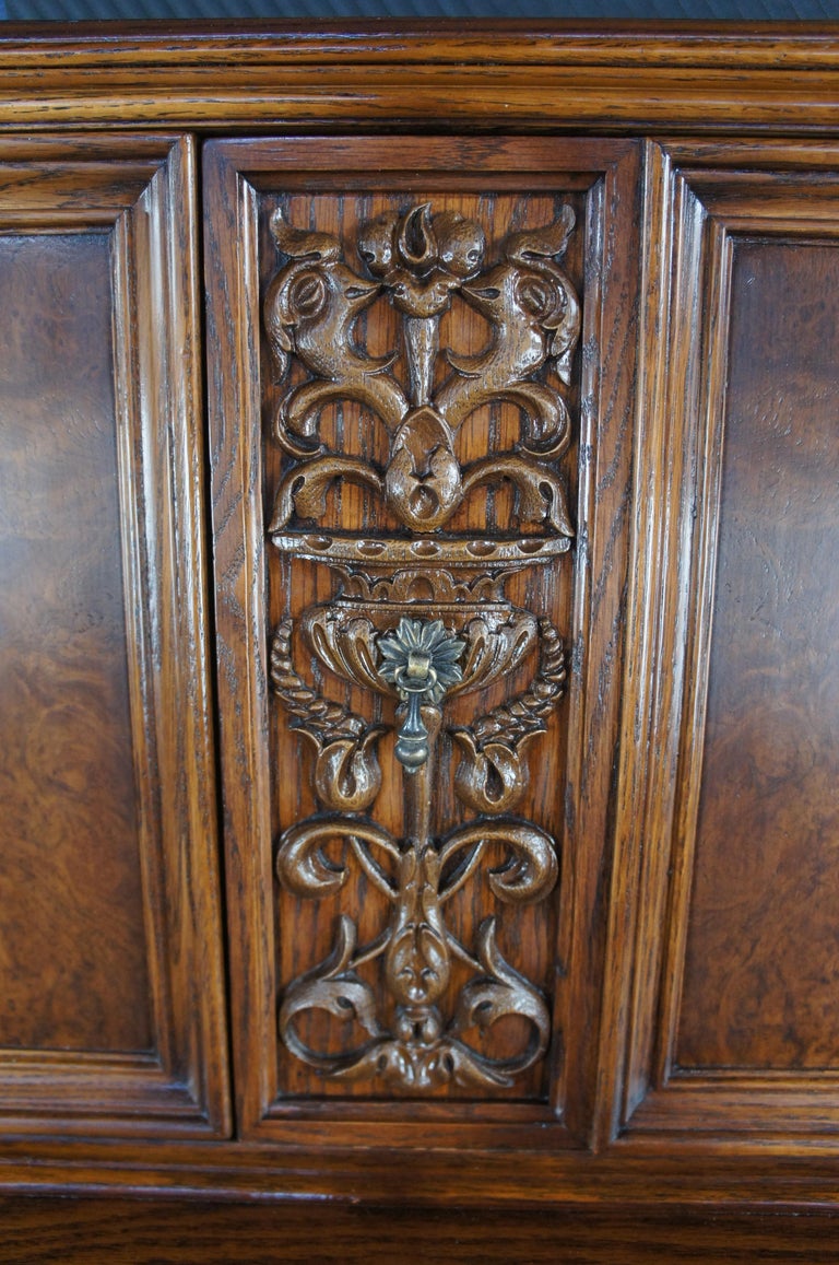Antique American Furniture Gothic Revival Oak Tallboy Dresser Chest of ...