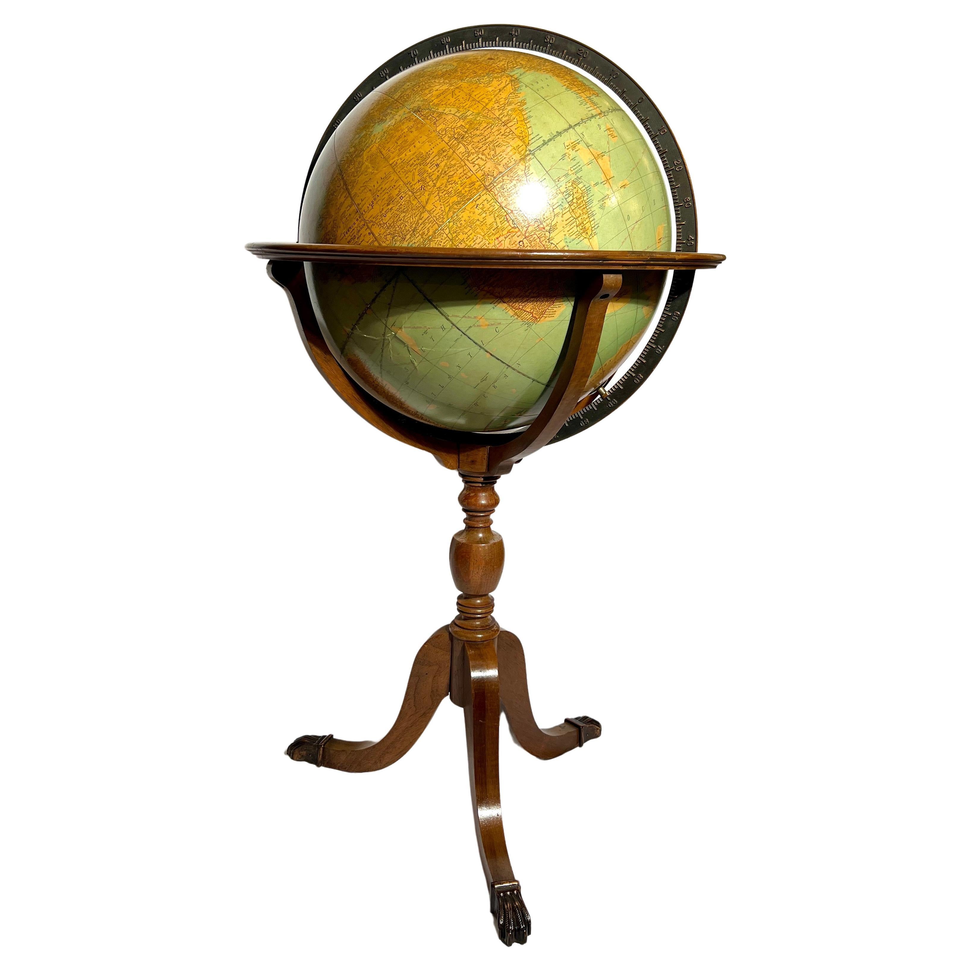 Antique American Global Map on Stand Made By Rand McNally, Circa 1925 ...
