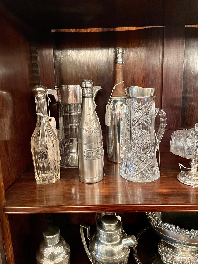 Antique American Gorham Sterling Silver and Cut Crystal Water Pitcher ...